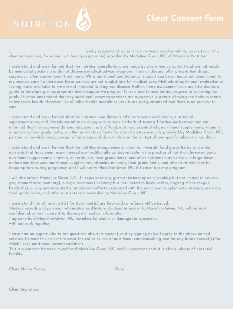 Fillable Online Client Consent Form TemplateJotForm Fax Email Print ...