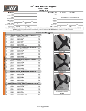 Fillable Online Jay PositioningOrder Form Fax Email Print - pdfFiller