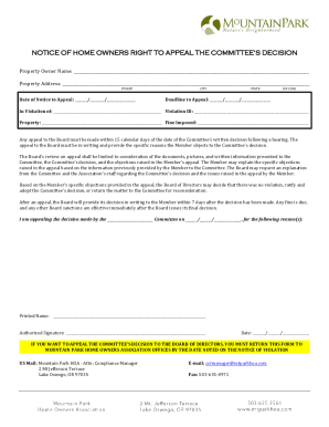 Fillable Online How To Properly Handle HOA Violation NoticesHomeowners ...