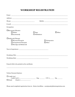 Fillable Online General Workshop Registration Form (for website).docx ...