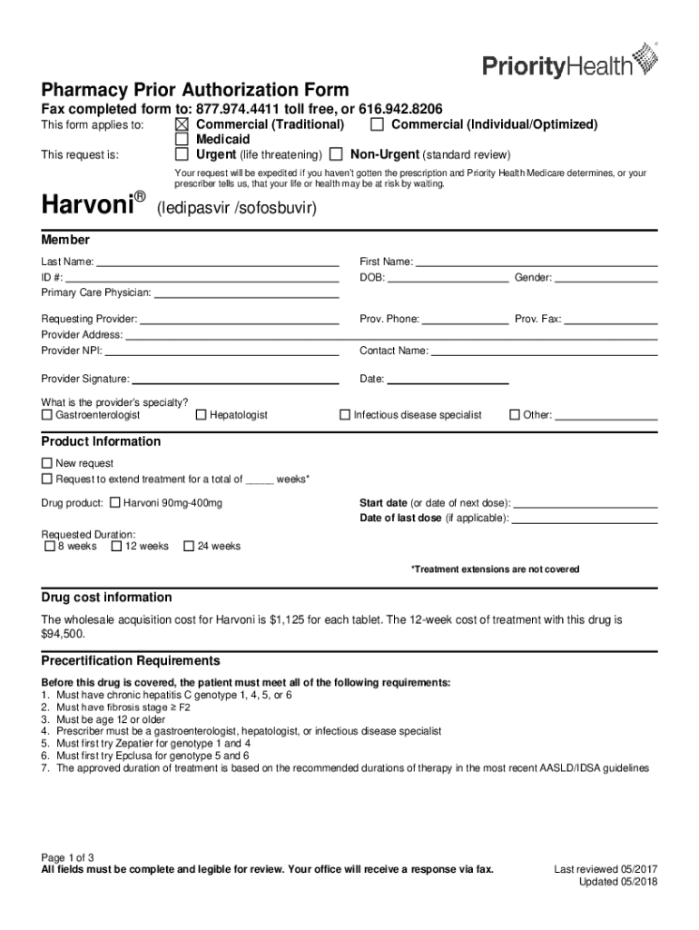 Fillable Online Pharmacy Prior Authorization Form. Request ...