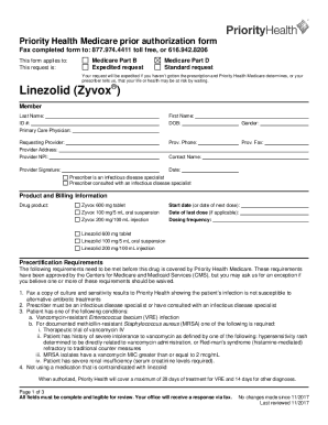 Fillable Online Priority Health Medicare Prior Authorization Form ...