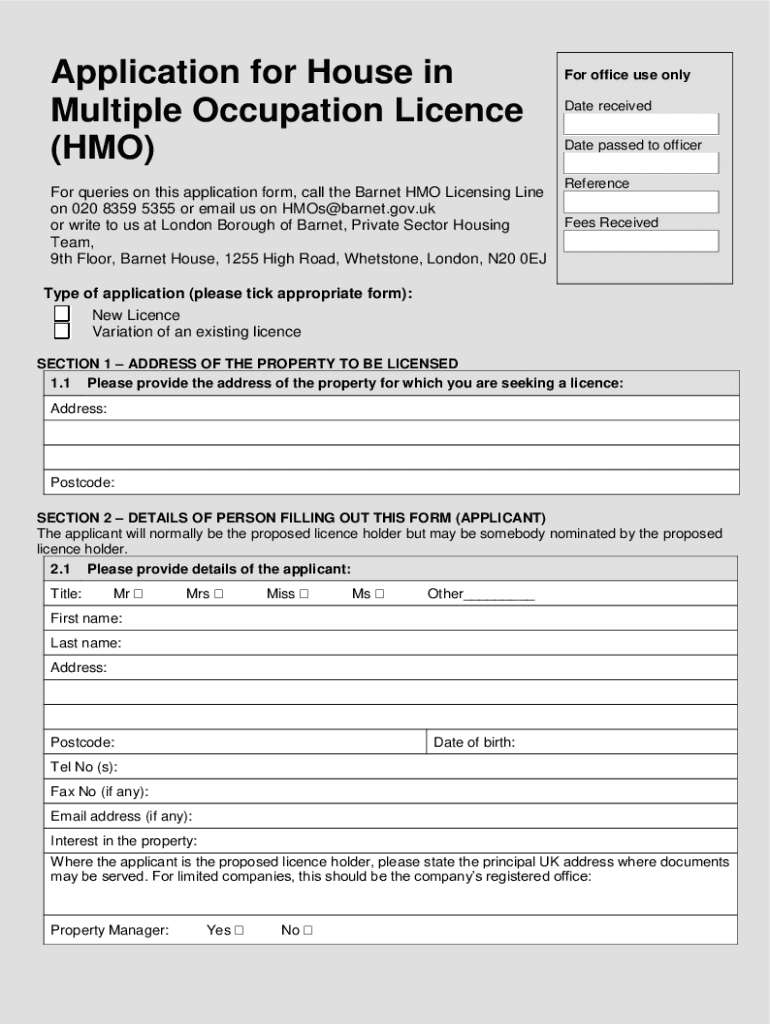 Fillable Online HOW TO FILL IN THE HOUSE IN MULTIPLE OCCUPATION ...