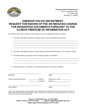 Fillable Online FOIA Waiver Form. Freedom of Information Act Fax Email ...