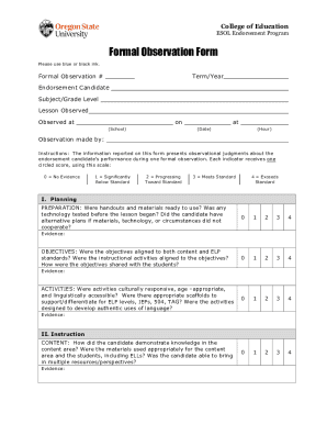 Fillable Online blogs oregonstate ESOL Formal Observation Form rev 9.17.docx Fax Email Print ...