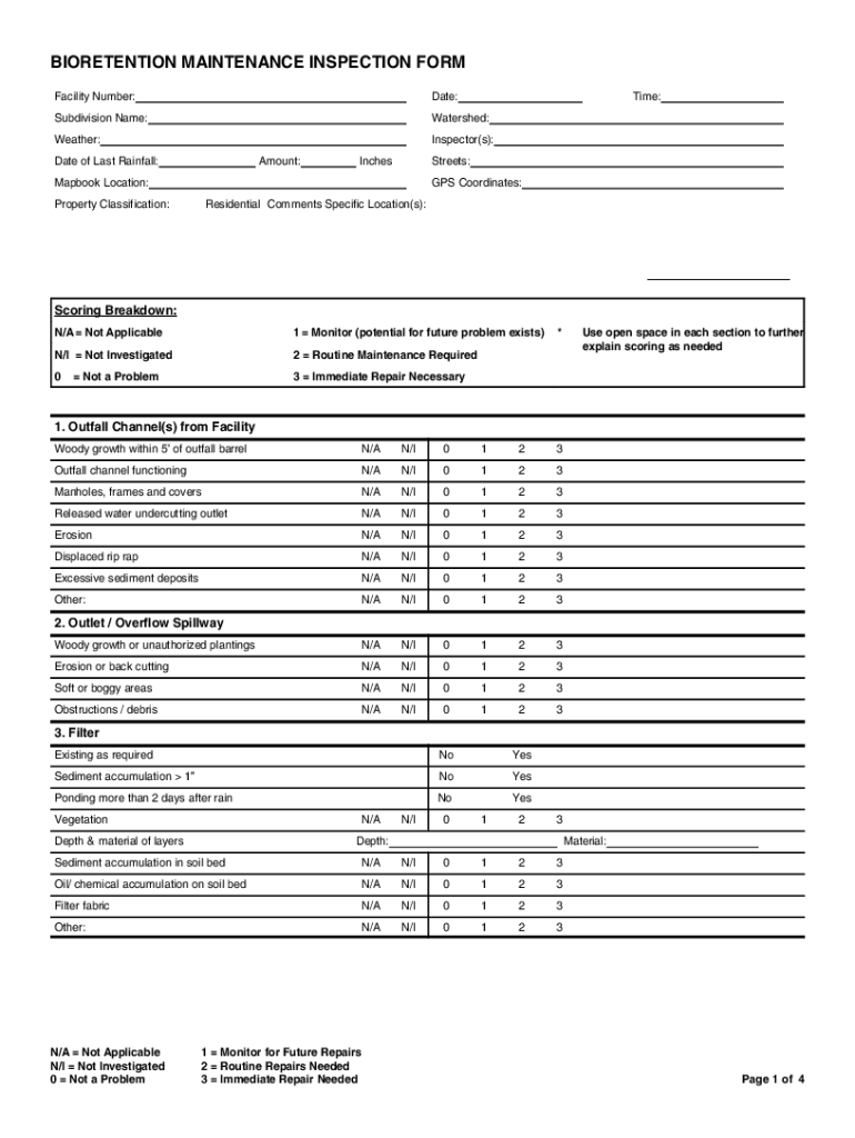 Fillable Online extension oregonstate BIORETENTION MAINTENANCE ...
