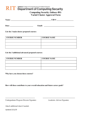 Fillable Online Cluster Proposal Form Fax Email Print - pdfFiller