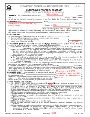 Fillable Online Get the free trec contract form - pdfFiller Fax Email Print