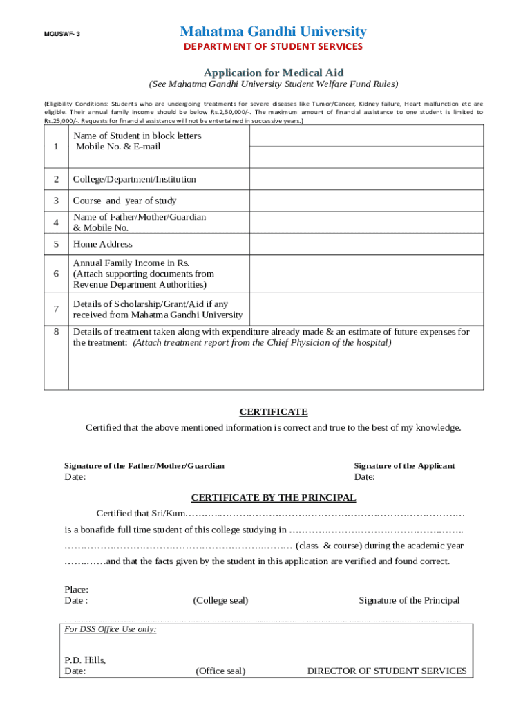 Fillable Online 3- medical aid for studentsapplication form Fax Email ...