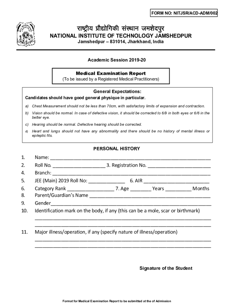 Fillable Online Fillable Online nit jamshedpur fee structure - Pamo ...