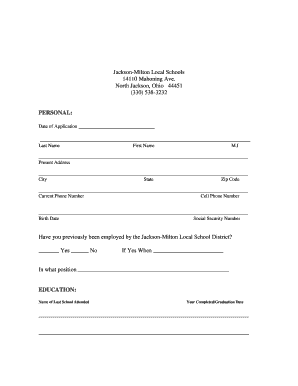 Fillable Online jacksonmilton k12 oh job application. application - jacksonmilton k12 oh Fax ...