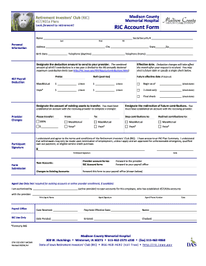 Fillable Online das iowa RIC Account Form - State of Iowa - das iowa ...