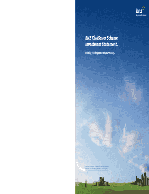 Fillable Online workplacesavings org BNZ KiwiSaver Scheme Investment ...