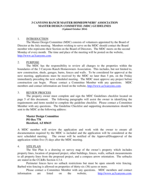 Fillable Online MDC Guideline Checklist - 3 Canyons Ranch Fax Email ...