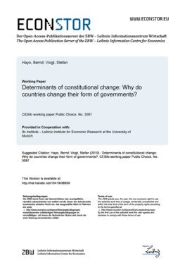 Fillable Online econstor CESifo Working Paper no. 3087. Determinants of ...