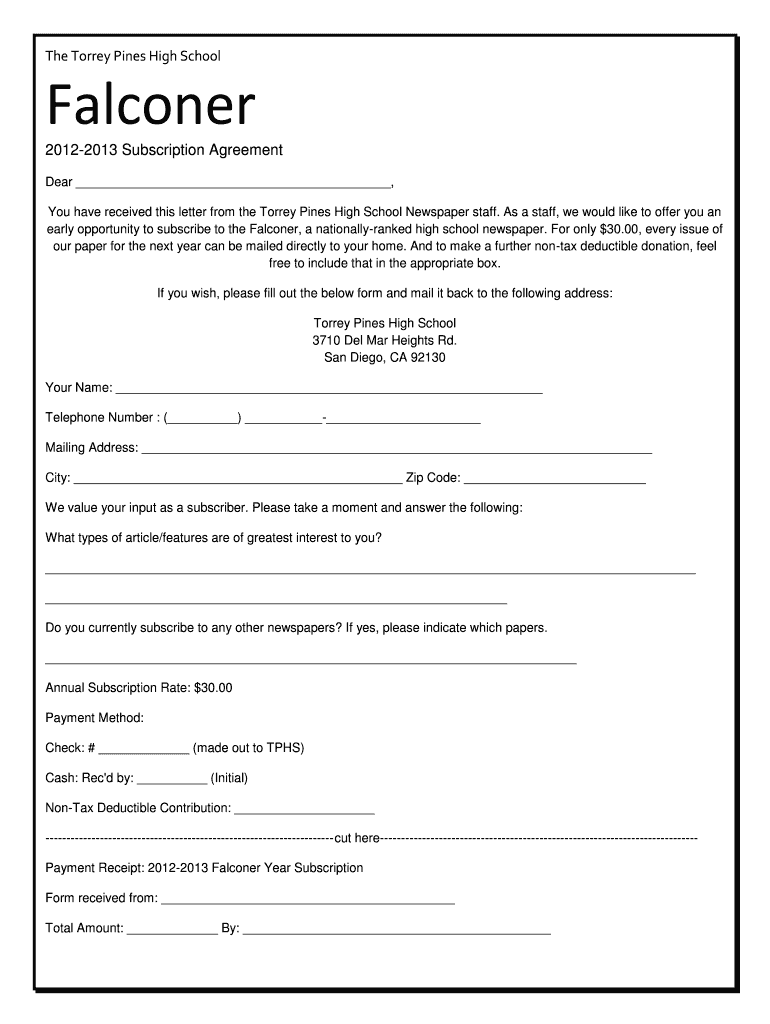 Fillable Online tp sduhsd Falconer (Student Newspaper) - Torrey Pines ...