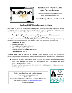 Fillable Online Basic training to advance the skills of the Front Line Supervisor bb Fax Email ...
