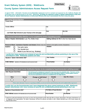 Fillable Online csac ca County System Administrator's Access Request ...
