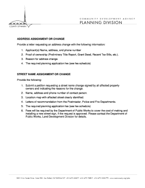 Fillable Online ADDRESS ASSIGNMENT OR CHANGE Fax Email Print - pdfFiller