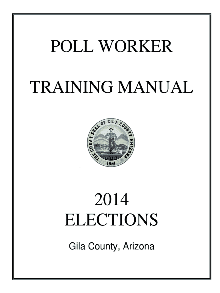 Fillable Online gilacountyaz Poll Worker Training Manual - Gila County ...