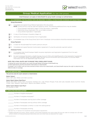 Fillable Online selecthealth 2015 Group Application with Email Opt-in ...