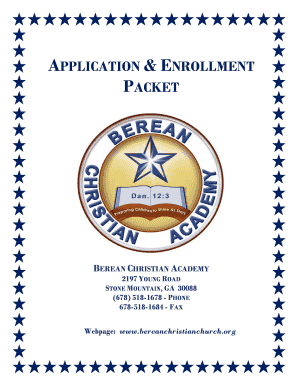 Fillable Online Berean Christian Academy - Berean Christian Church Fax ...