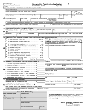 Fillable Online vernoncounty WI Snowmobile Registration Form - Vernon ...