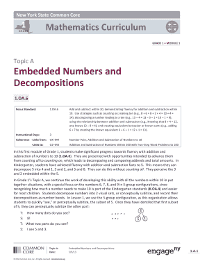 Fillable Online Topic A Embedded Numbers and Decompositions Fax Email ...