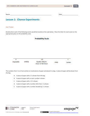 Fillable Online Lesson 1 Chance Experiments Fax Email Print - pdfFiller