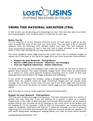 Fillable Online USING THE NATIONAL ARCHIVES (TNA) Fax Email Print ...