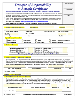 Fillable Online Transfer Of Responsibility To Retrofit Certificate ...