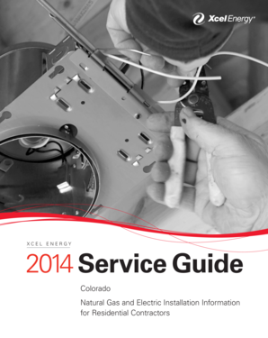 Fillable Online XCEL ENERGY 2014 Service Guide Colorado Natural Gas and ...