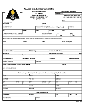 Fillable Online ALLIED OIL & TIRE COMPANY Fax Email Print - pdfFiller