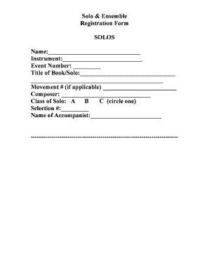 Fillable Online kusd Solo & Ensemble Registration Form SOLOS Name ...