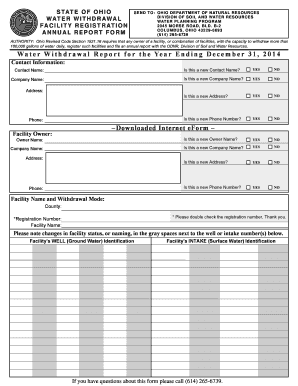 Fillable Online Registered Facility Water Withdrawal Annual Reporting ...