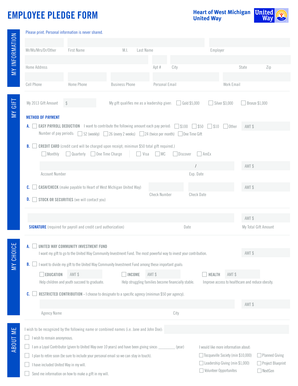 Fillable Online hwmuw Employee Pledge Form - Heart of West Michigan ...