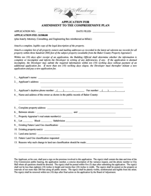 Fillable Online Comprehensive Plan Amendment Application - City of Macclenny Fax Email Print ...