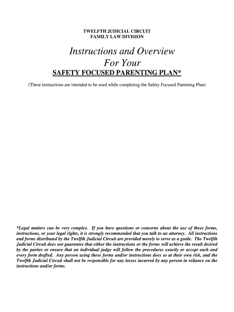 Fillable Online 12th Judicial Circuit Florida Safety Focused Parenting Plan Fax Email Print ...