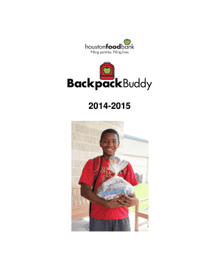 Fillable Online houstonfoodbank Backpack Buddy Informational Packet ...
