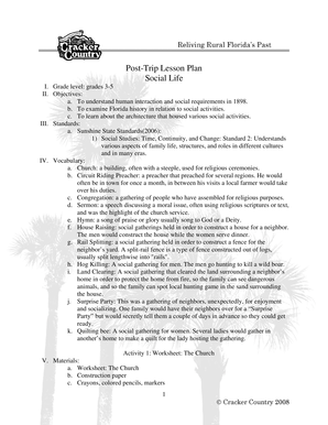 Fillable Online crackercountry Social Life Lesson Plan grades 3-5 ...