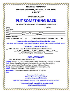 Fillable Online dadelegalaid Support dade legal aid put something back ...