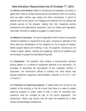 Fillable Online Method of elevation The permit application shall ...