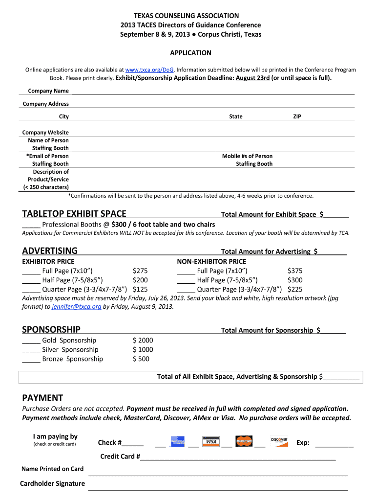 Fillable Online txca PROSPECTUS: Exhibit, Sponsor, Advertise - Texas ...