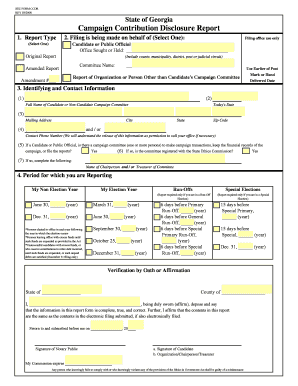 Fillable Online Campaign Contribution Form - City of Elberton Fax Email ...