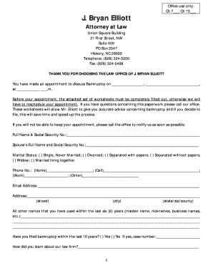 Fillable Online Bankruptcy Worksheets WordFormat.doc Fax Email Print ...