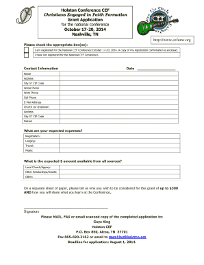 Fillable Online holston Holston Conference CEF Fax Email Print - pdfFiller