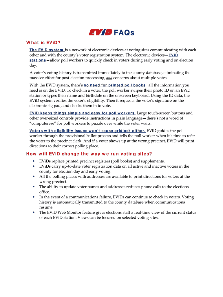 Fillable Online What is EViD Fax Email Print - pdfFiller