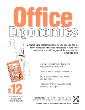 Fillable Online ccohs Office Ergonomics Safety Guide - Flyer/Order Form ...