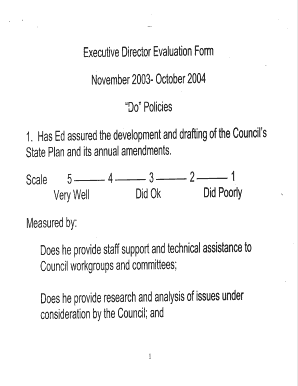 Fillable Online ddc wa Executive Director Evaluation Form - Washington ...