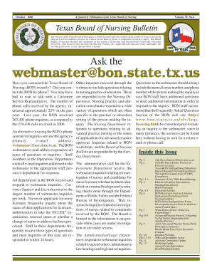 Fillable Online The mission of the Texas Board of Nursing is to protect ...